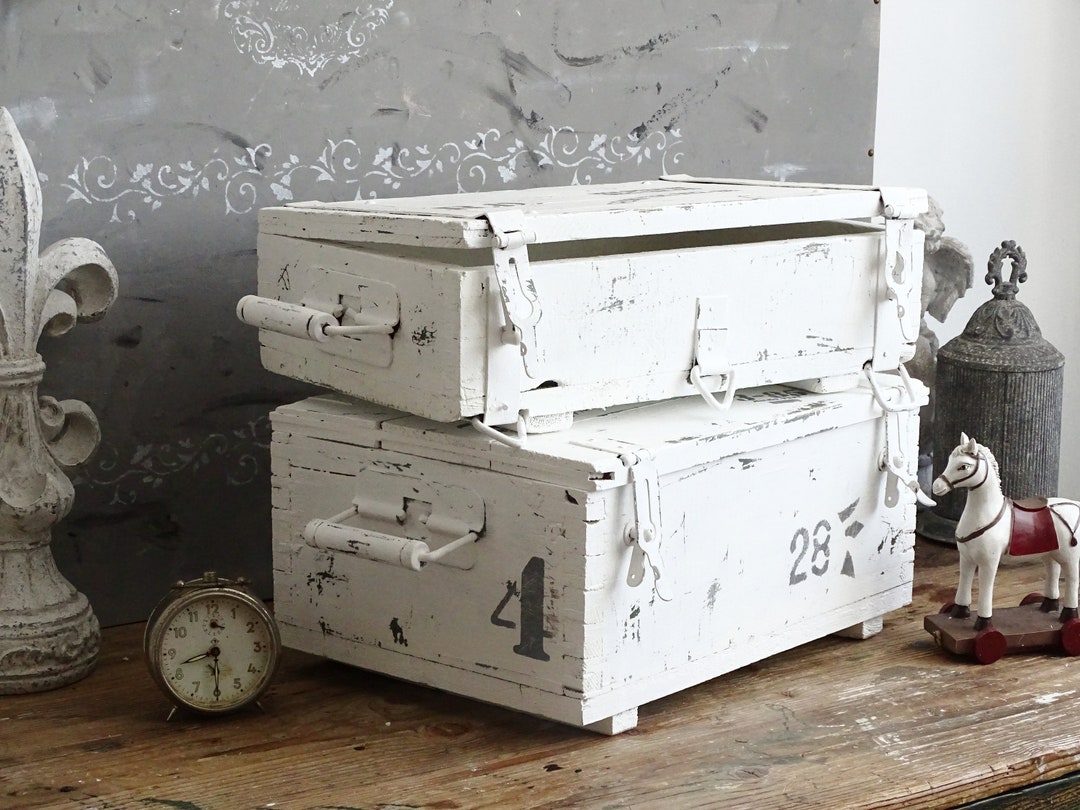 White Military Wood Ammo Box Crate, Wood Weapon Chest, Wood Suitcase ...