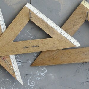 Vintage Triangle Wood Ruler School Math Ruler, Angle Drawing Ruler ...