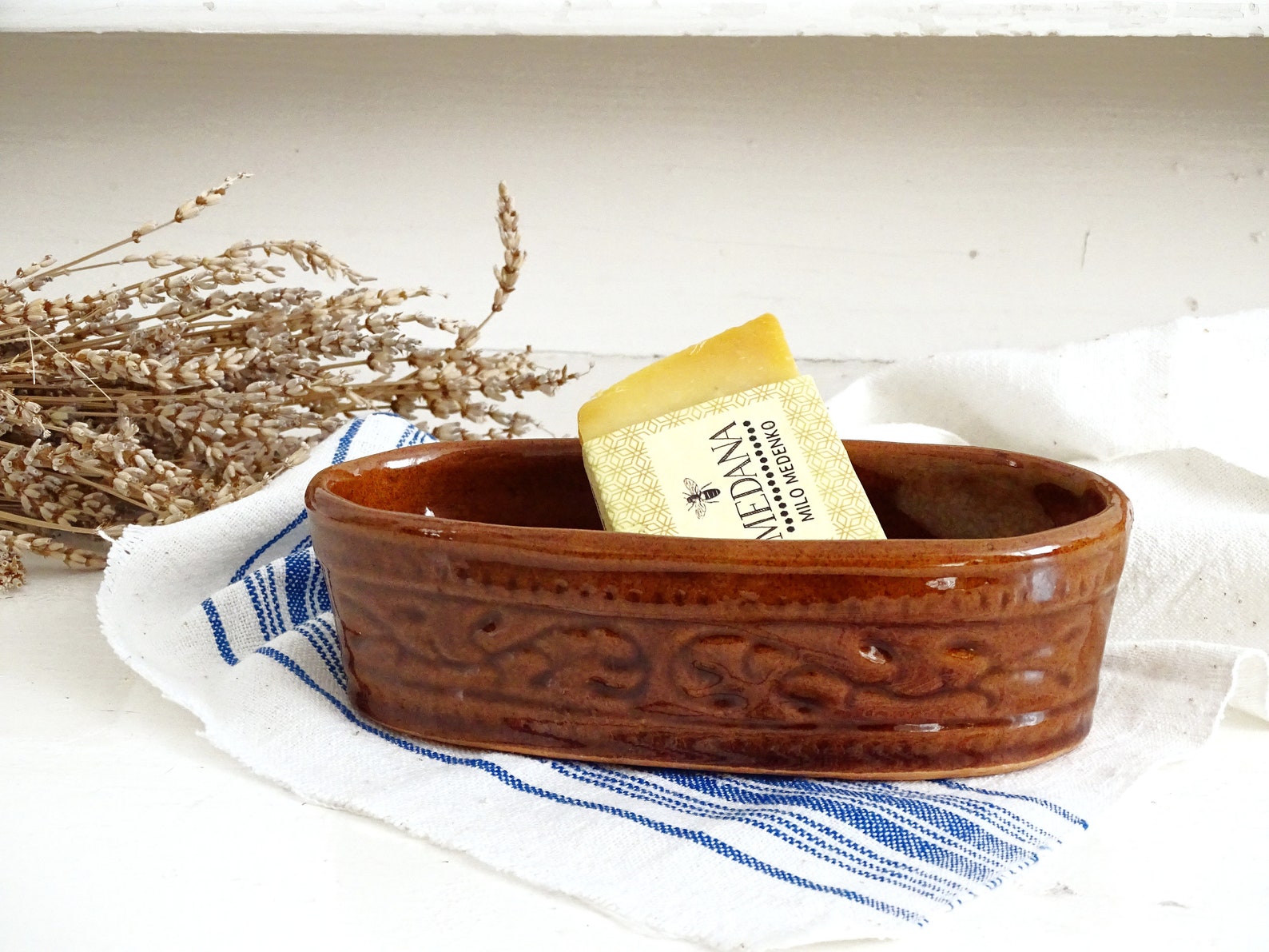 Rustic Ceramic Soap Dish Brown Ornate Glazed Pottery Soap Dish - Etsy