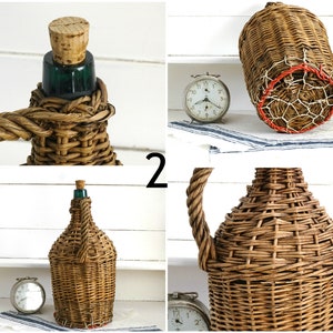 Large European Wicker Demijohn Vintage Woven Basket Wrapp Wine | Etsy