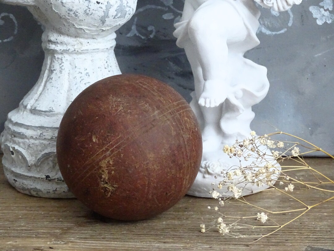 English Wood Lawn Bowling Ball, Hardwood Decorative Ball, French ...
