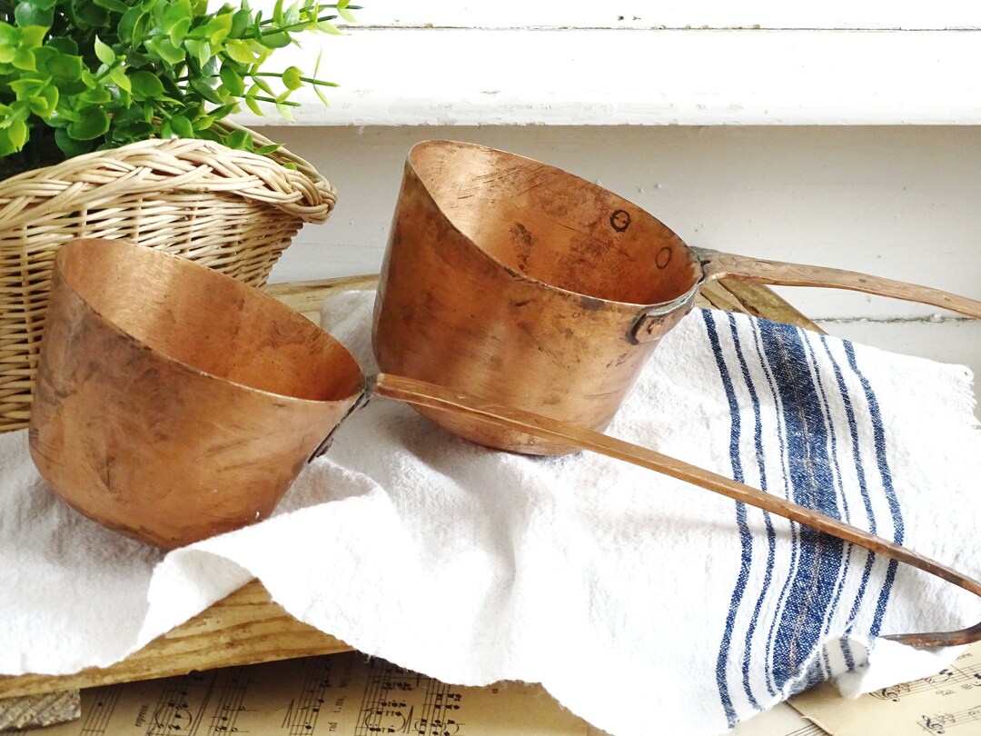 Cucharón de cobre antiguo francés, cucharón de mermelada de cobre ...