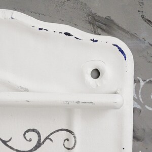 White Enamel Utensils Wall Rack, Utensils Holder Drainer, Retro ...