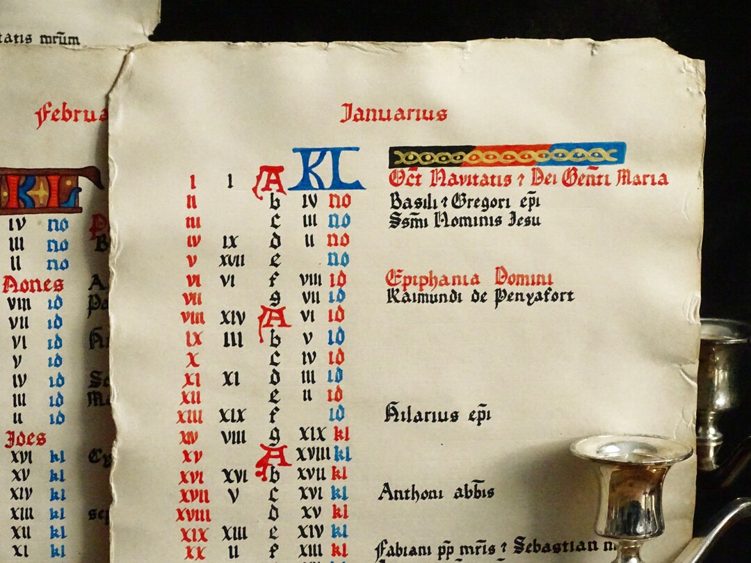 Illuminated Calendar Art, Perpetual Calendar Original Artwork ...