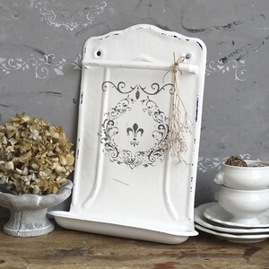 White Enamel Utensils Wall Rack, Utensils Holder Drainer, Retro ...