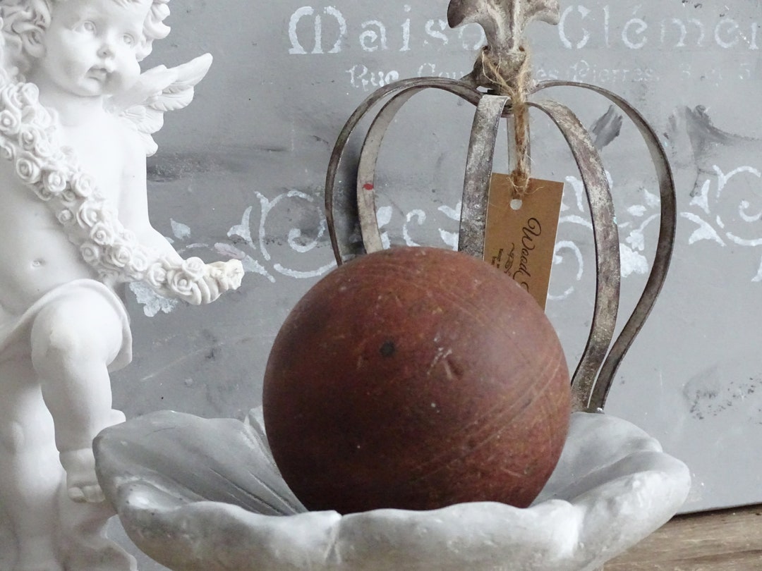 English Wood Lawn Bowling Ball, Hardwood Decorative Ball, French ...