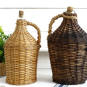 Large European Wicker Demijohn Vintage Woven Basket Wrapp Wine - Etsy
