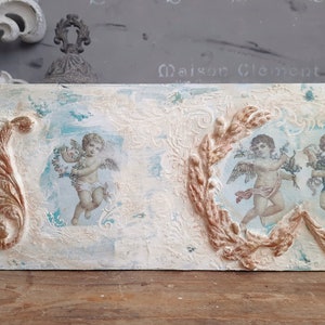 Putty Angel Cherub Wall Plaque Victorian Style, French Baroque Wall ...