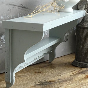 Blue 2 Tier Bracket Shelf Pegs, Corbel Wood Wall Storage Shelf Hooks ...