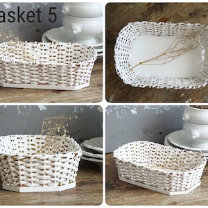 Green Flower Posy Wicker Basket With Handle: Vintage Shabby Chic Boho ...