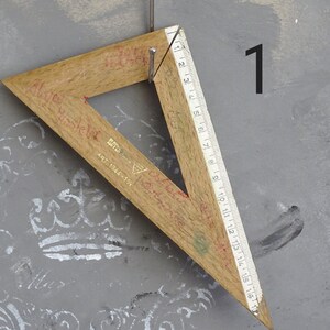 Vintage Triangle Wood Ruler School Math Ruler, Angle Drawing Ruler ...