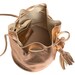Rose Gold Leather Bucket Bag, Small Copper Leather Bucket Bag With ...