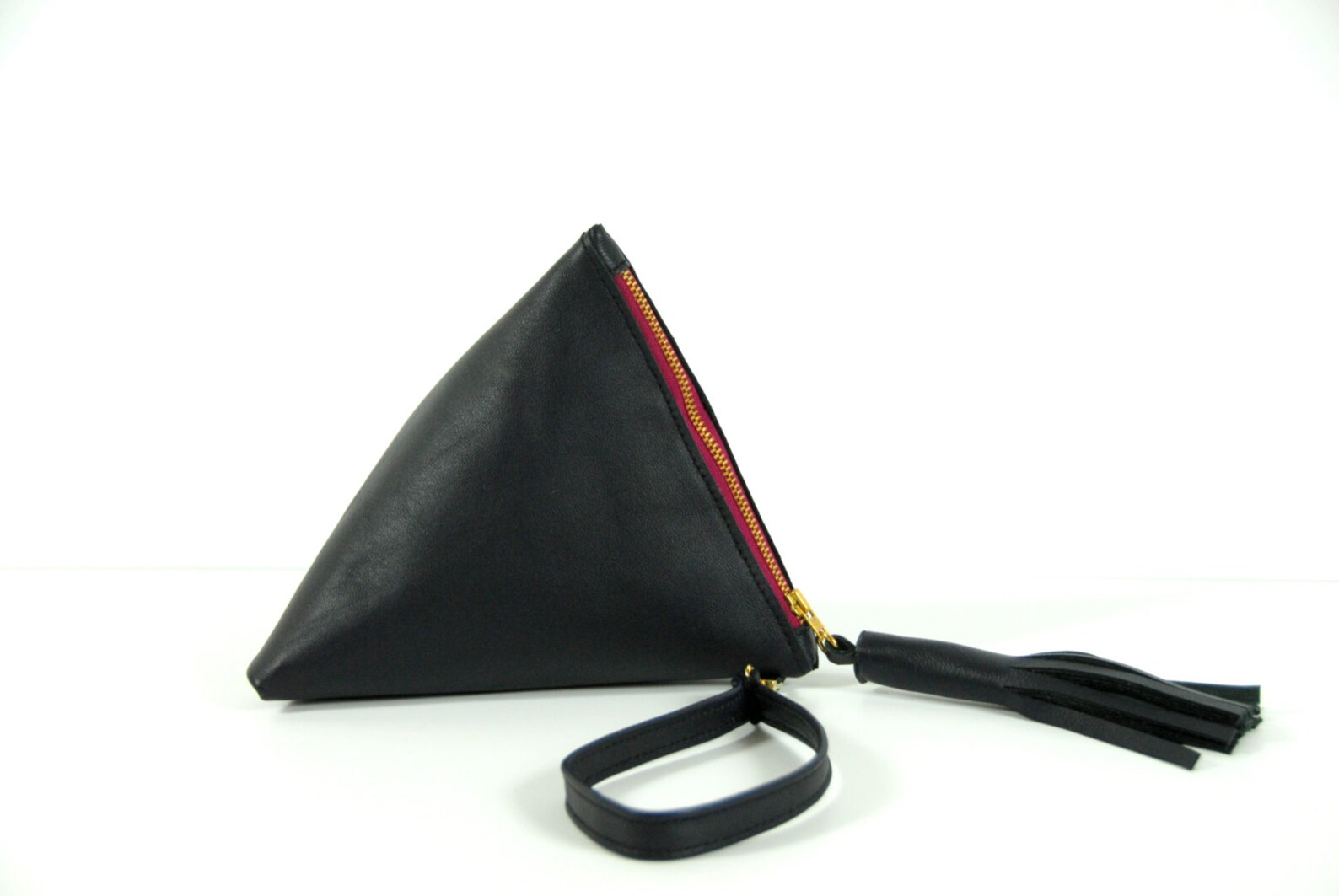 Choose Your Colour, Triangle Leather Clutch, Grey Pyramid Clutch ...