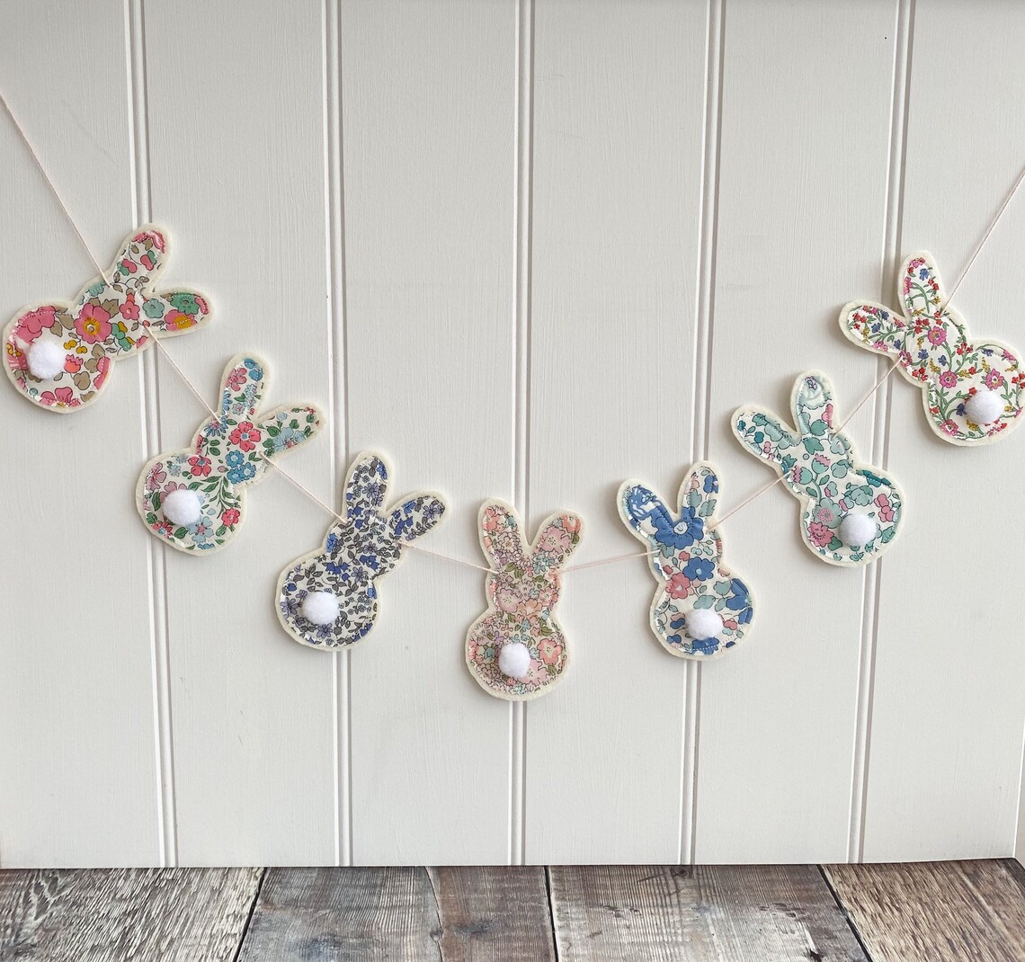 Liberty Bunny Garland Nursery Bunting Bunny Decoration - Etsy UK
