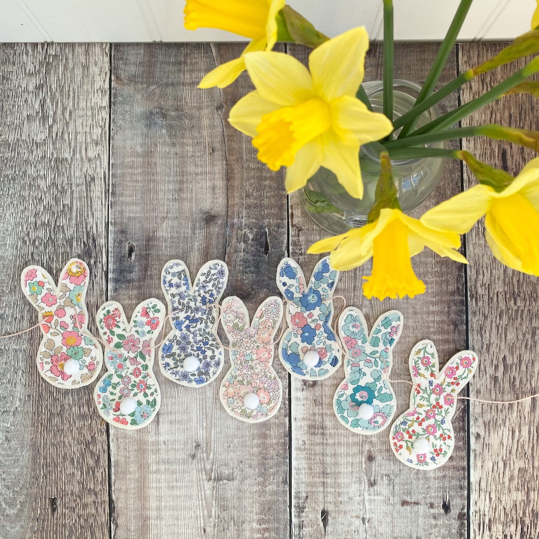 Liberty Bunny Garland Nursery Bunting Bunny Decoration - Etsy UK