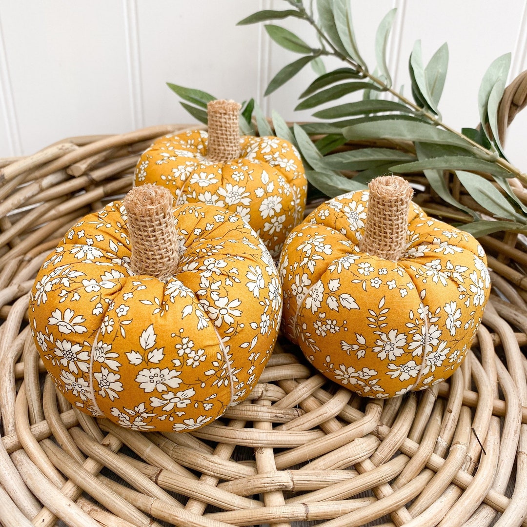 Liberty Mustard Capel Fabric Pumpkin, Autumn Pumpkin, Fall Decor - Etsy