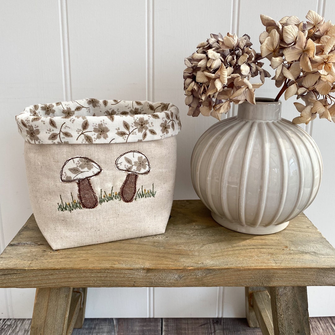 Toadstool Fabric Basket, Small Storage Basket, Bits and Bobs Basket - Etsy
