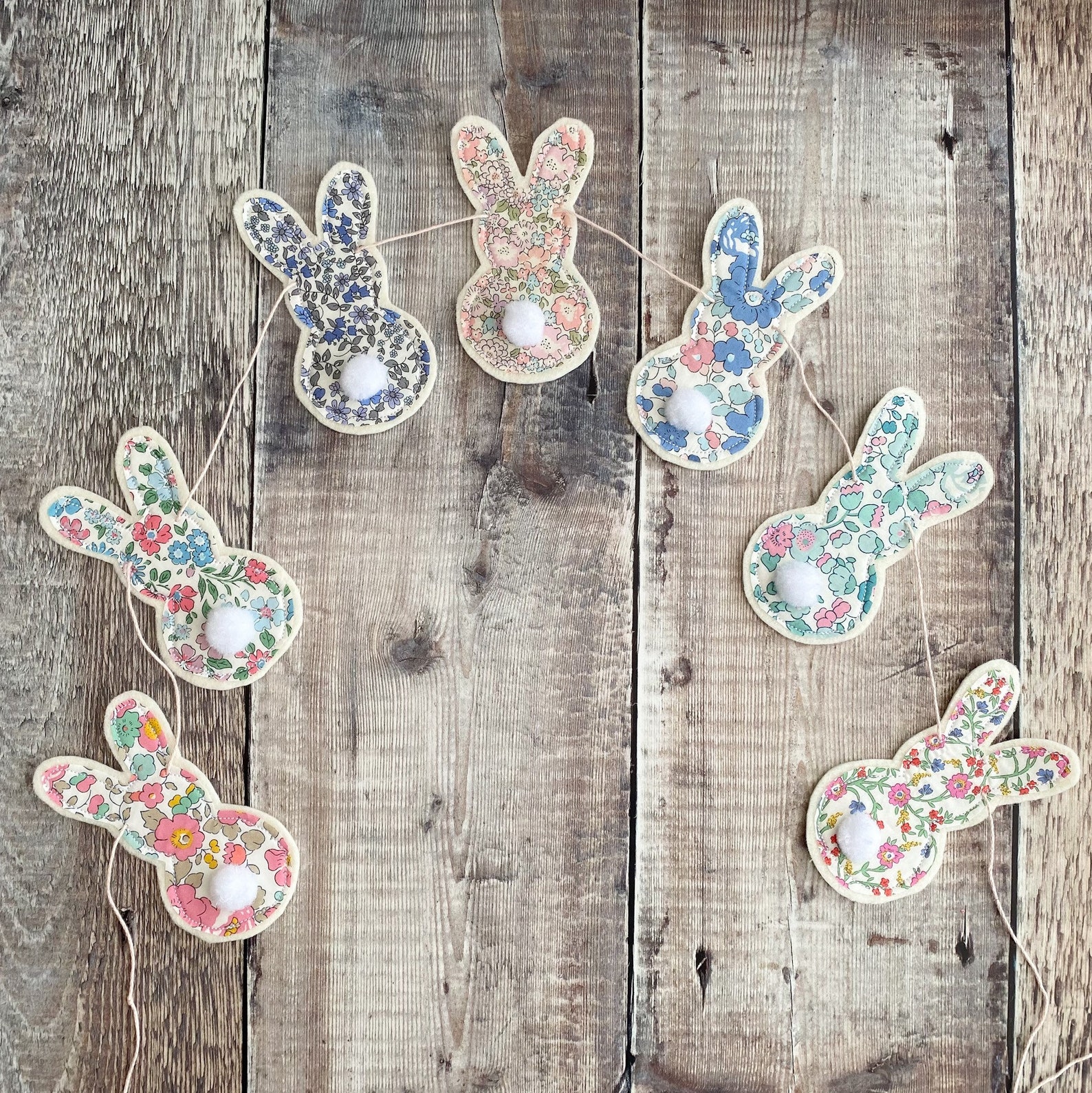 Liberty Bunny Garland Nursery Bunting Bunny Decoration - Etsy