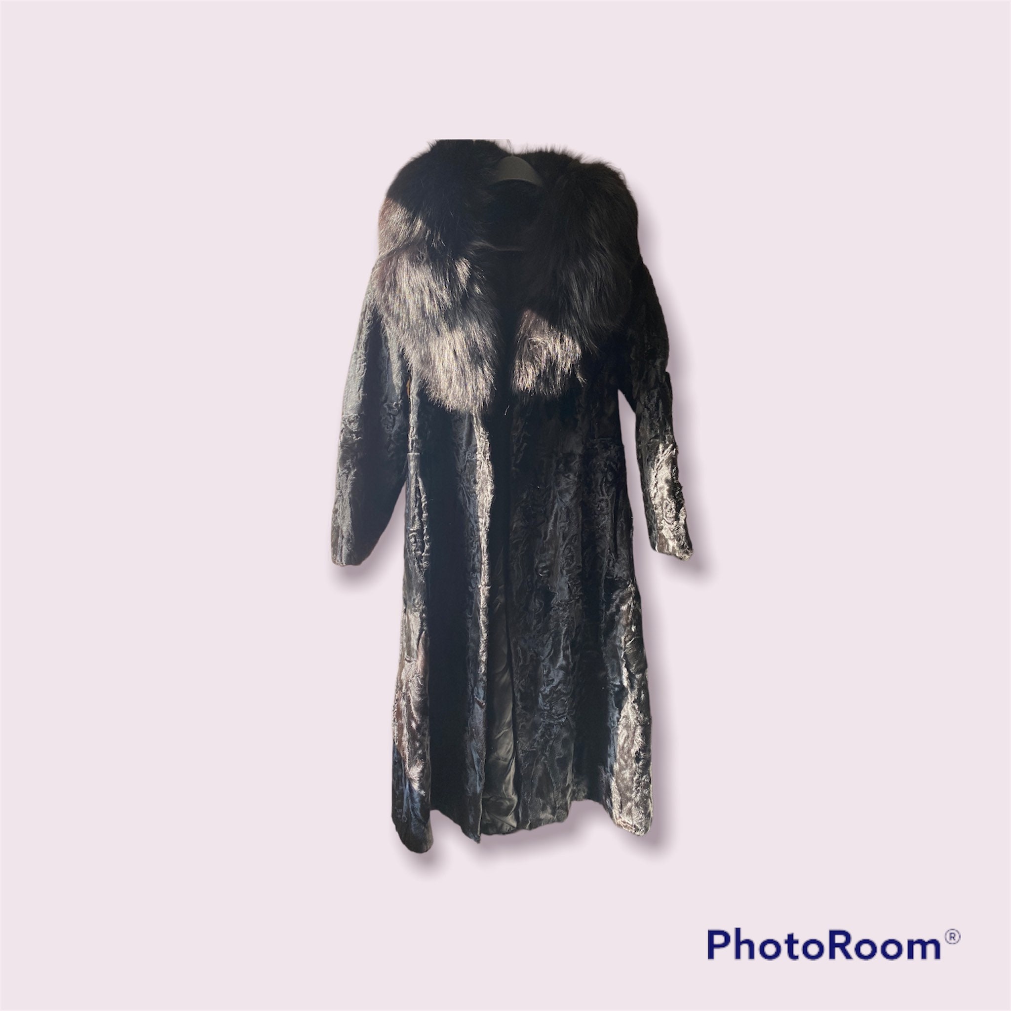 Luxury Amazing Astrakhan Vintage Fur Black Coat With Collar Karakul ...