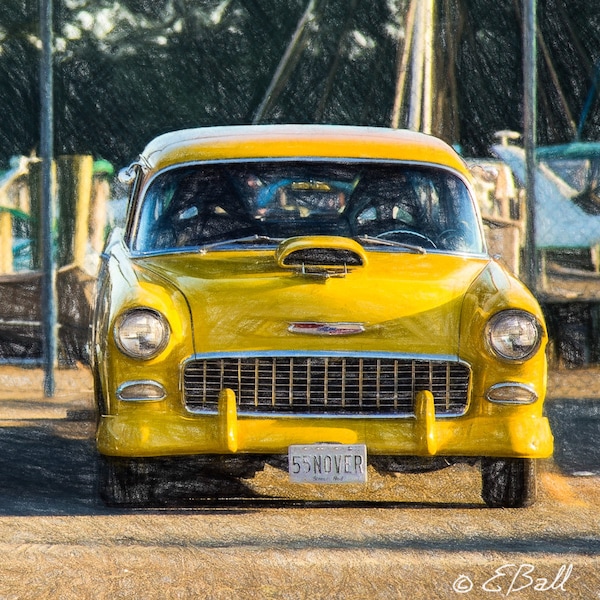 1955 Chevrolet Drawing - Etsy