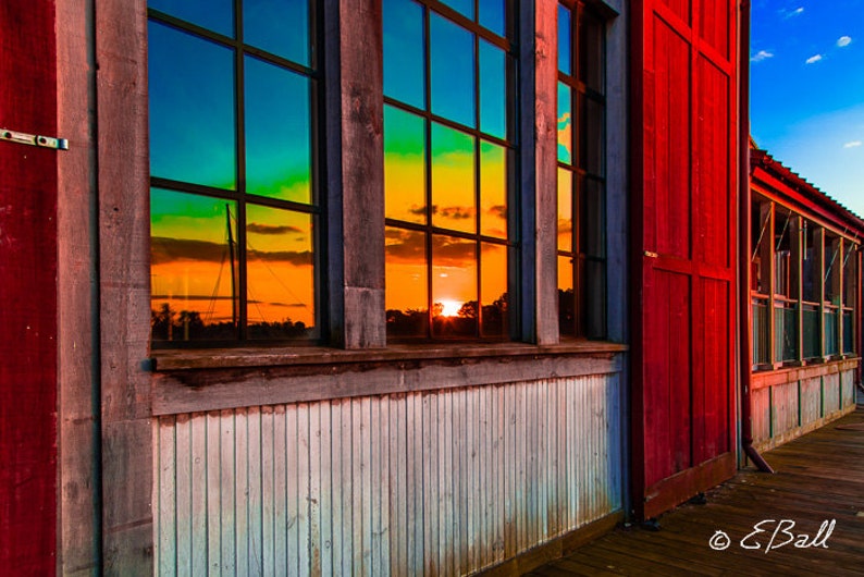 Rainbow Sunset Window Reflection Photo Print Art, Red Orange Green Blue ...