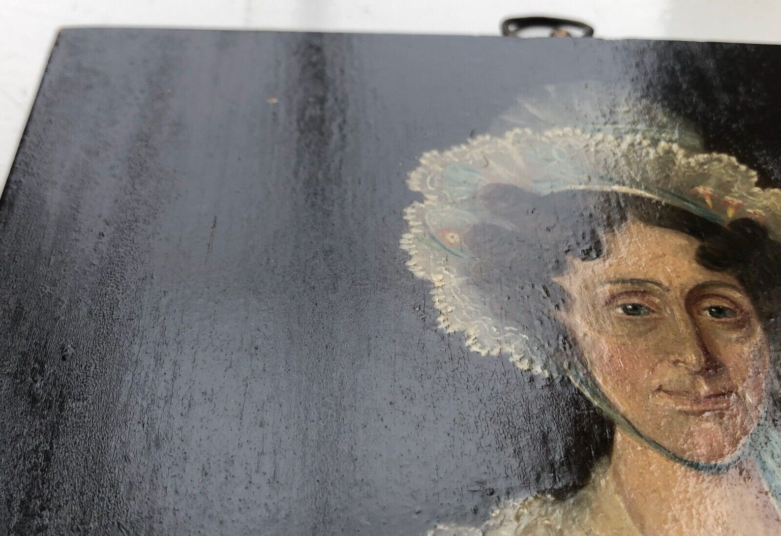 Original Early 19th Century Antique Oil Painting on Wood Portrait of ...