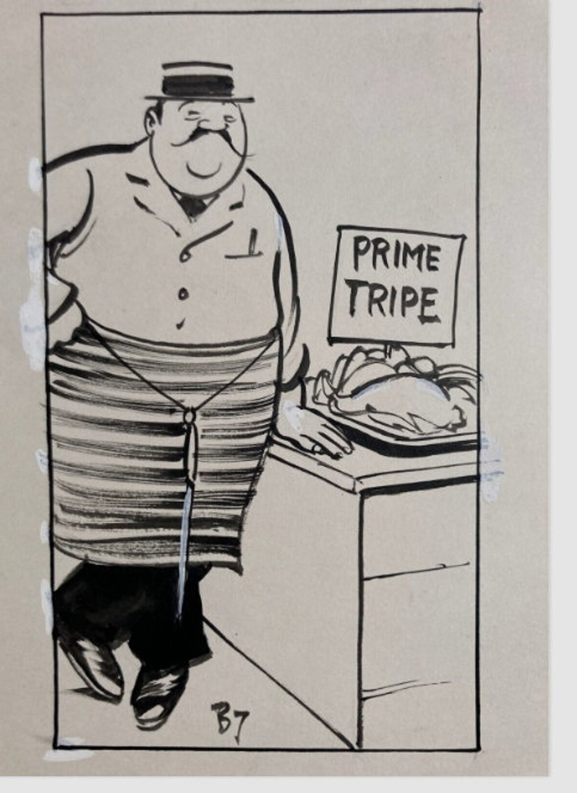 Bert Thomas Signed Original Early 20th Century WW2 Political Cartoon ...