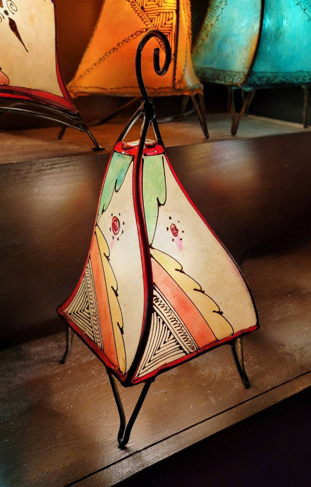 14 Multicolor Moroccan Goat Skin / Henna Lamps / WP - Etsy