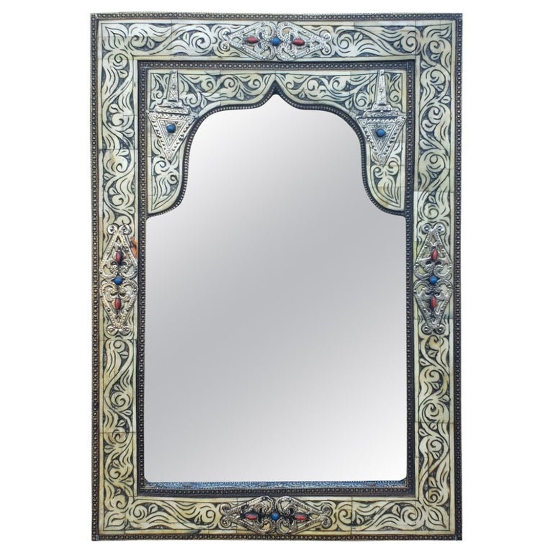Moroccan White Camel Bone Mirror MD27SM Rectangular - Etsy
