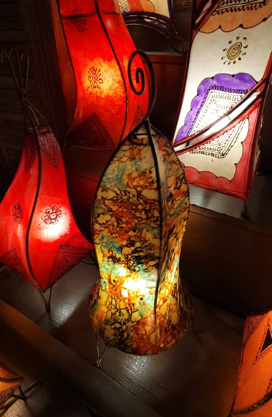 20 Marbled Style Moroccan Goat Skin / Henna Lamps. | Etsy