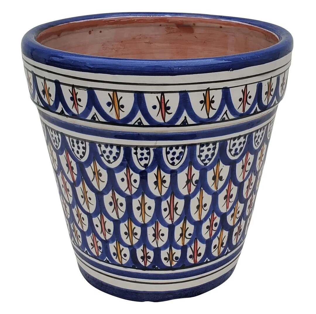 Moroccan Hand-painted Ceramic Planter / Multicolor II - Etsy