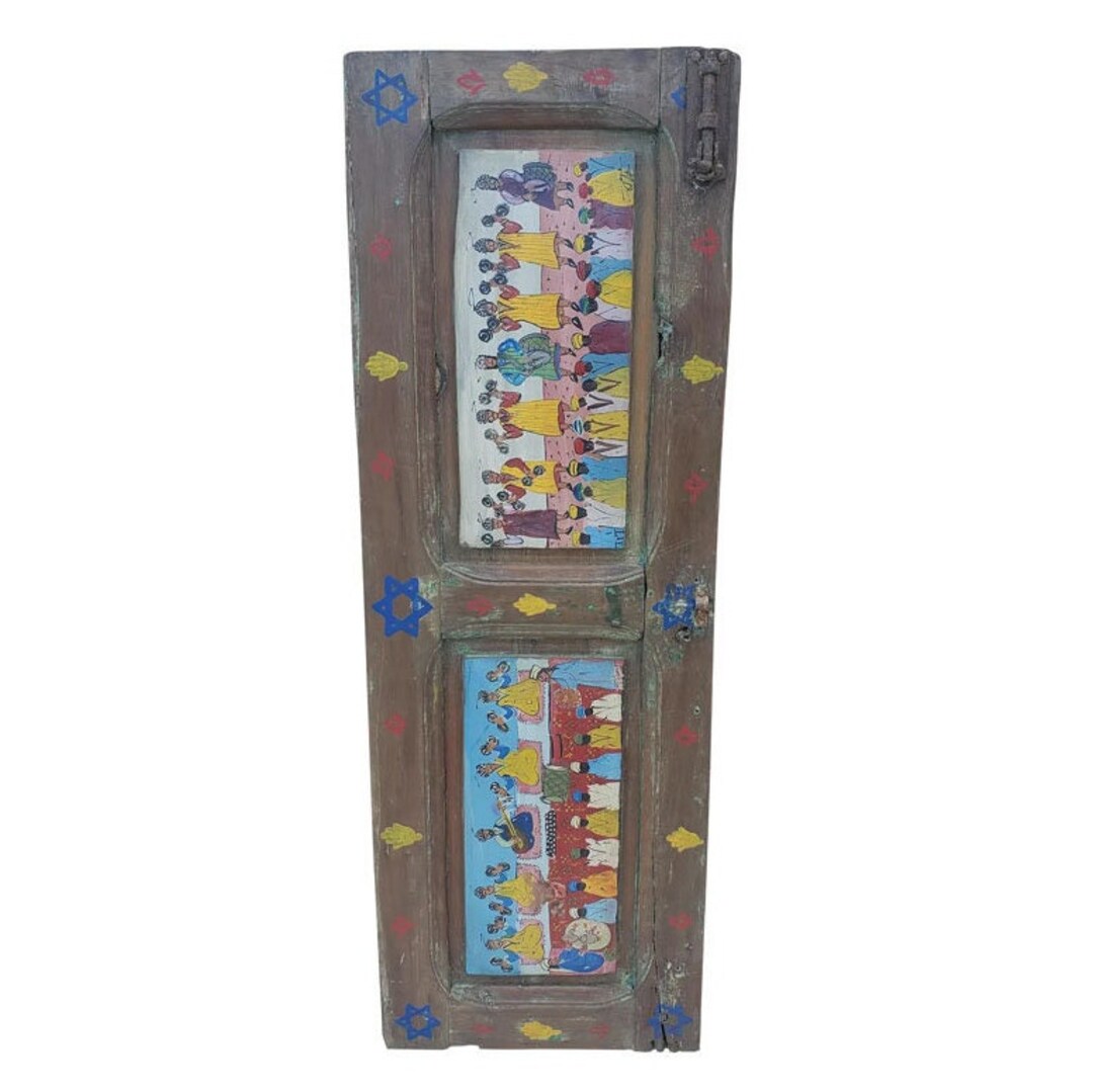 Vintage Hand-painted Wooden Panel / Window Shutter I - Etsy