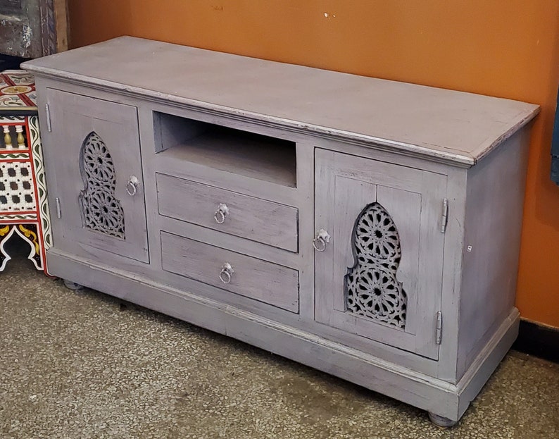 Moroccan Wooden TV / Media Stand / Cabinet | Etsy