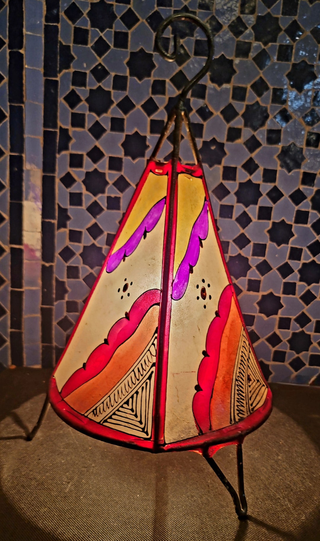 14 Multicolor Moroccan Goat Skin / Henna Lamp - Etsy