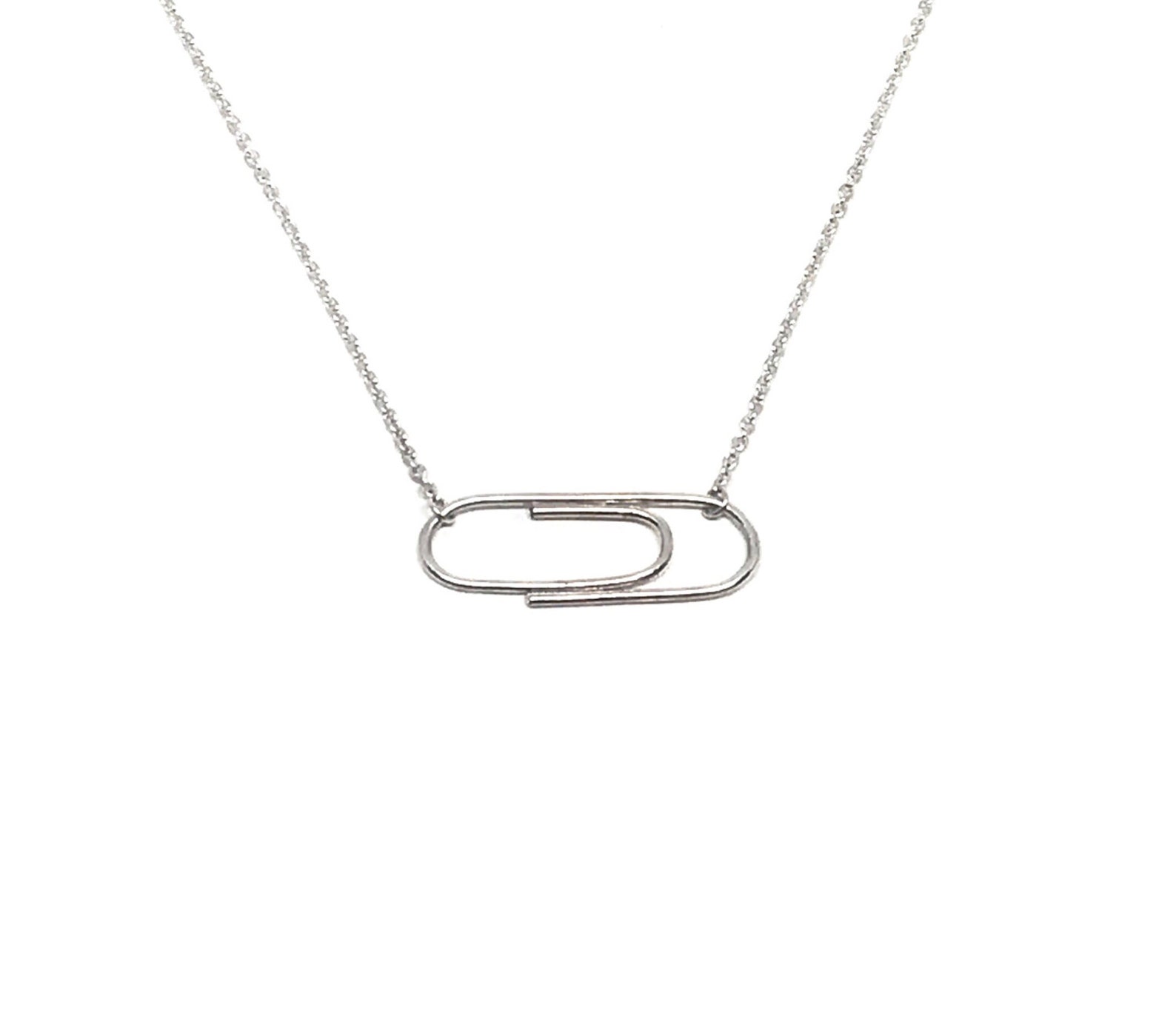 Sterling Silver Paperclip Necklace - Etsy