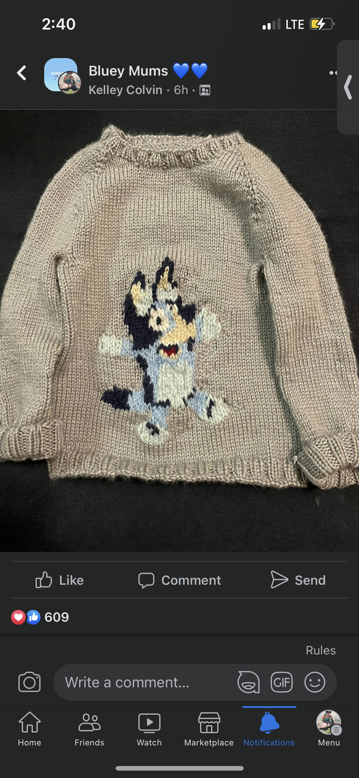 Bluey Handknit Sweater - Etsy