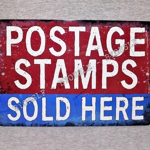 Metal Sign POSTAGE STAMPS post office USPS postal mailman | Etsy