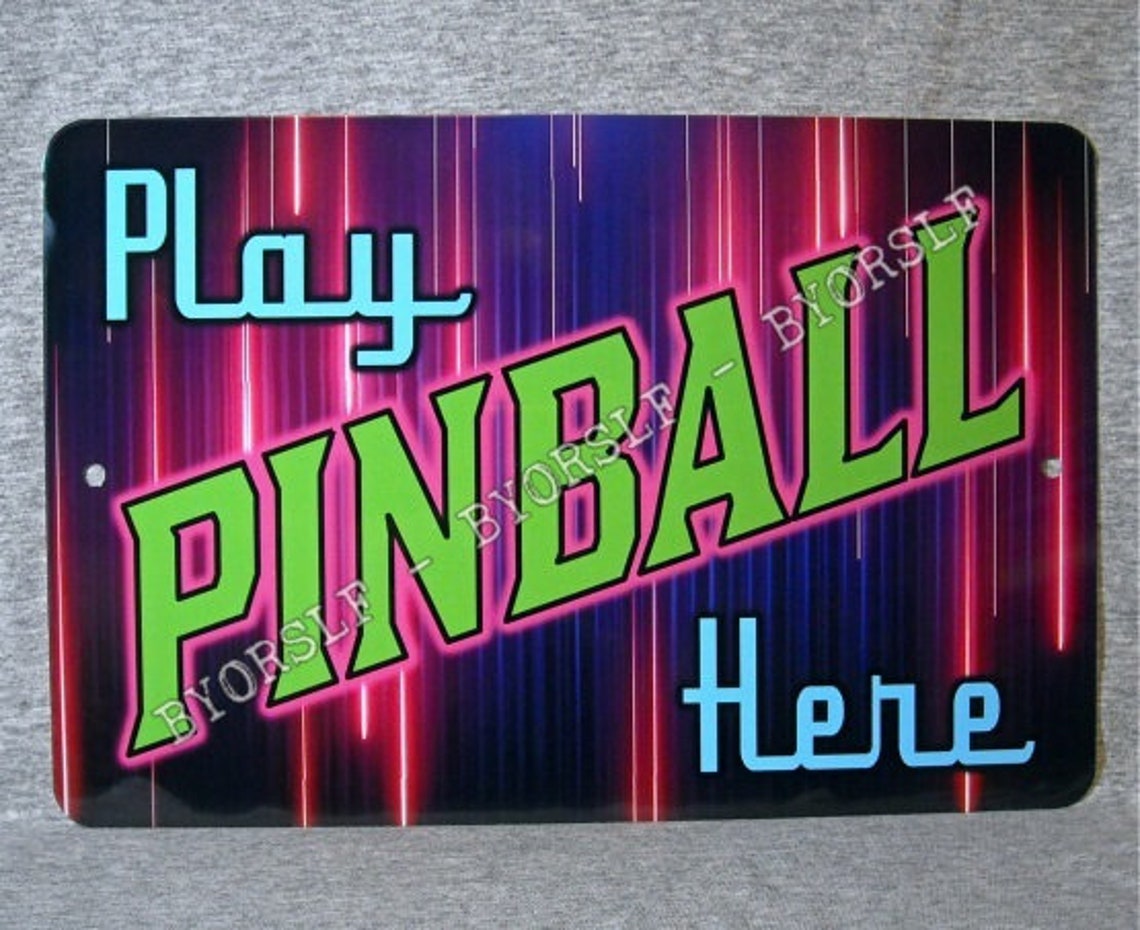 Metal Sign PINBALL Machine Game Room Arcade Table Vintage - Etsy