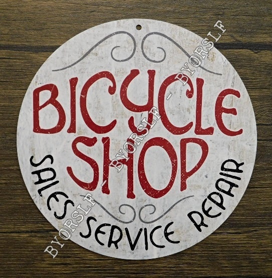 Metal Sign BICYCLE SHOP bike bikes cyclery vintage style cycle | Etsy