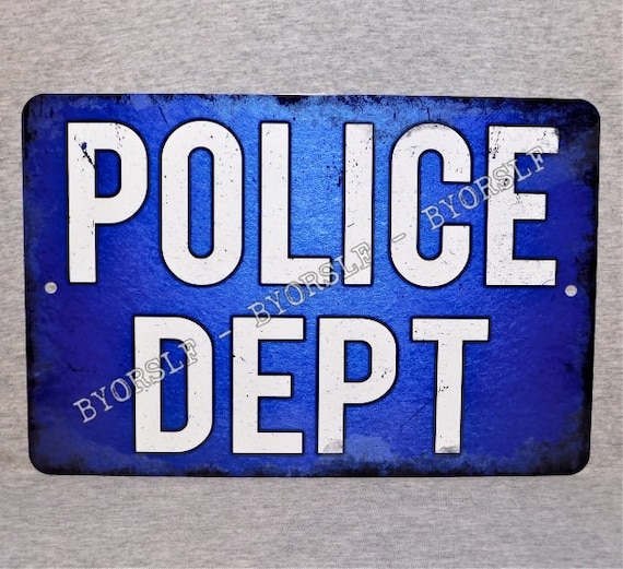 Metal Sign POLICE DEPARTMENT Station Officer Law Enforcement - Etsy