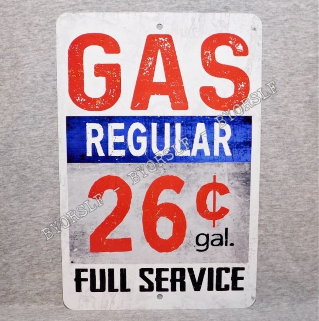 Metal Sign GAS Filling Station Fuel Center Garage Motor Full Service ...