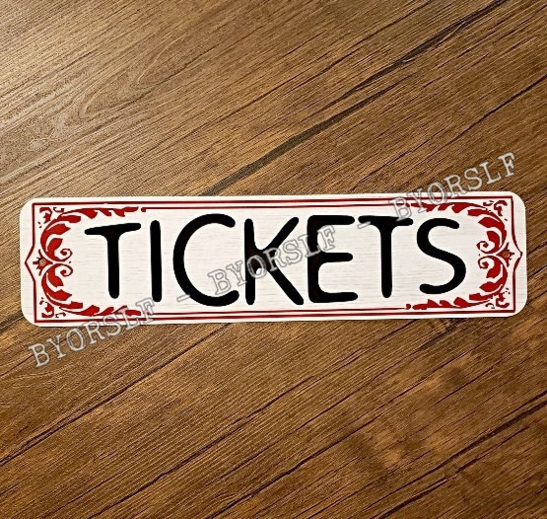 Metal Sign TICKETS Ticket Booth Box Office Movie Theater Circus County ...