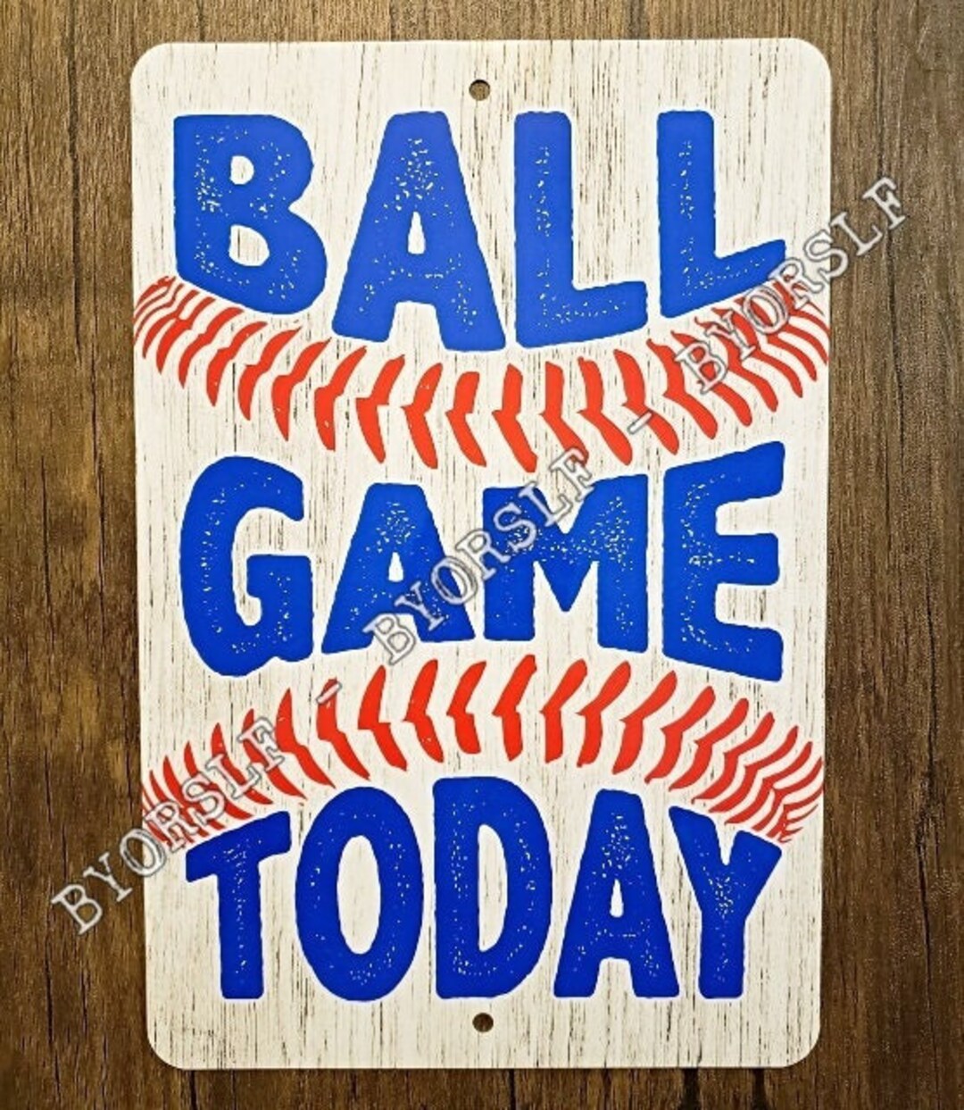 Metal Sign BALL GAME TODAY Baseball Bat Field Team Player Glove Hat ...