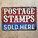 Metal Sign POSTAGE STAMPS Post Office USPS Postal Mailman Stamp ...