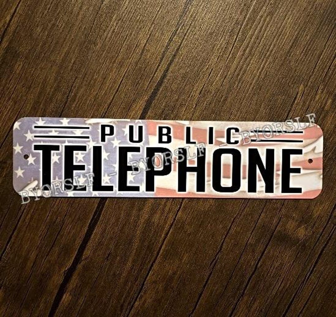 Metal Sign PUBLIC TELEPHONE Pay Coin Operated Vintage Replica Phone ...