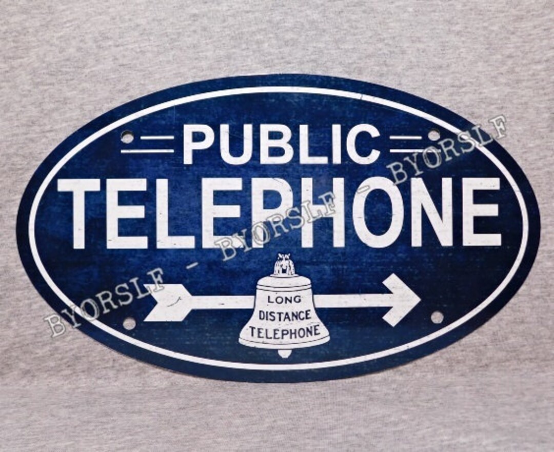 Metal Sign TELEPHONE Public Pay Coin Vintage Replica Phone Booth Prop ...