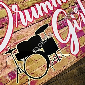 Metal Sign DRUMMER GIRL Drumming Drum Life Set Kit Druns Percussion ...