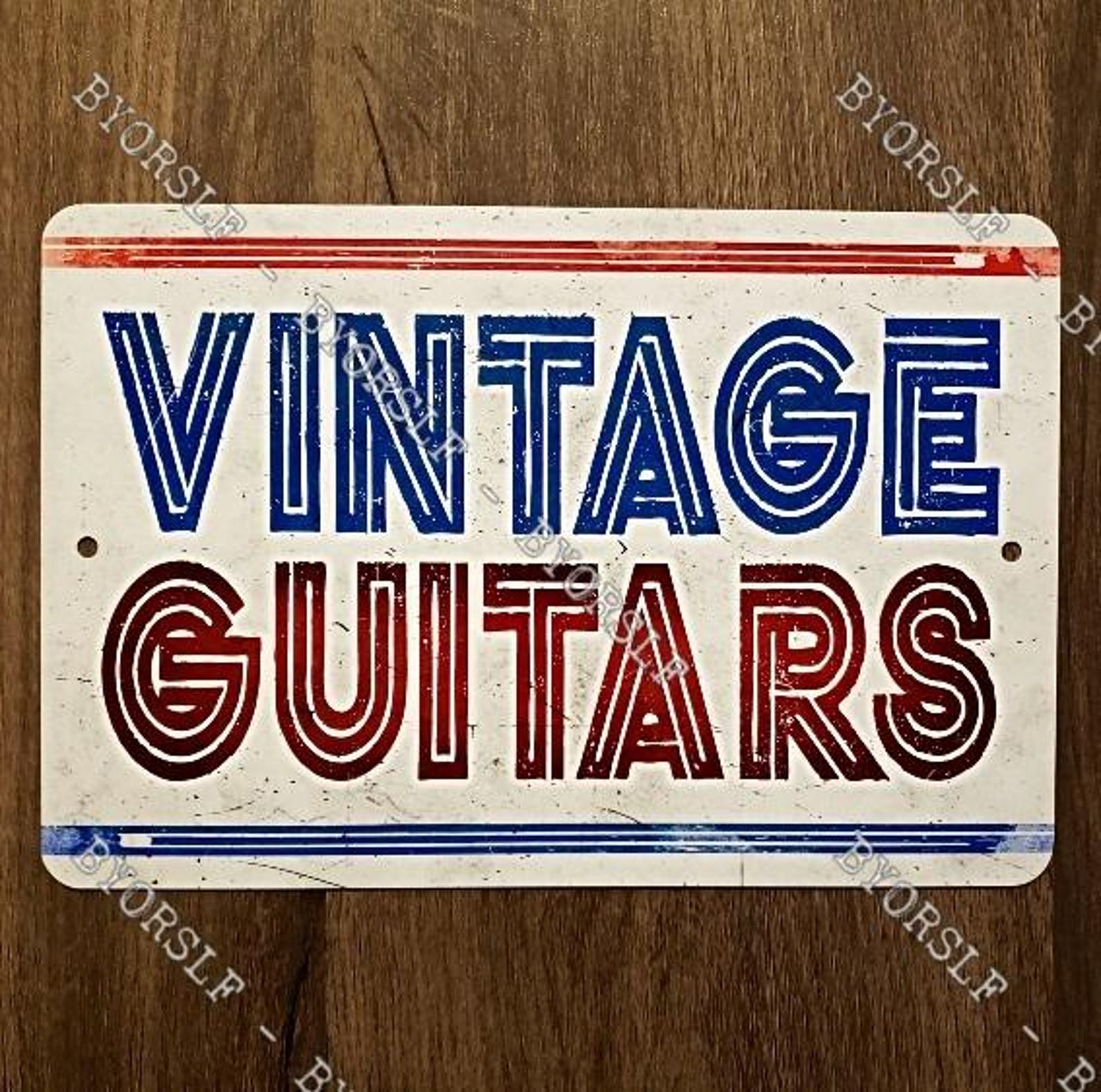 Metal Sign VINTAGE GUITARS Store Shop Show Collector Guitarist Electric ...