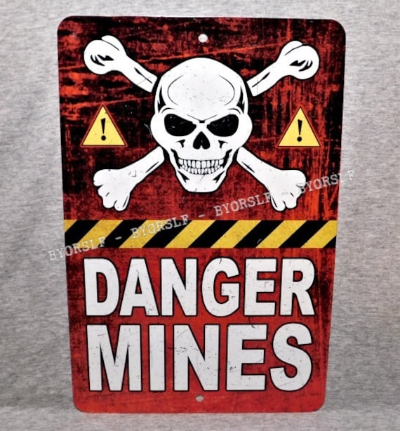 Metal Sign MINES Land Mine Field Military War Danger Warning - Etsy