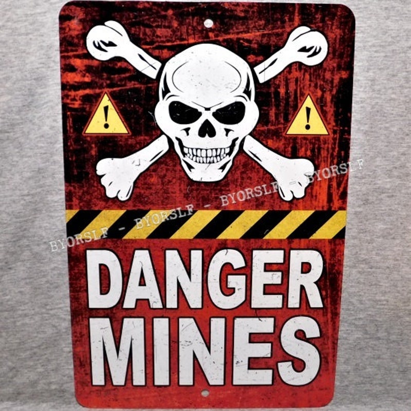 Land Mine Sign - Etsy